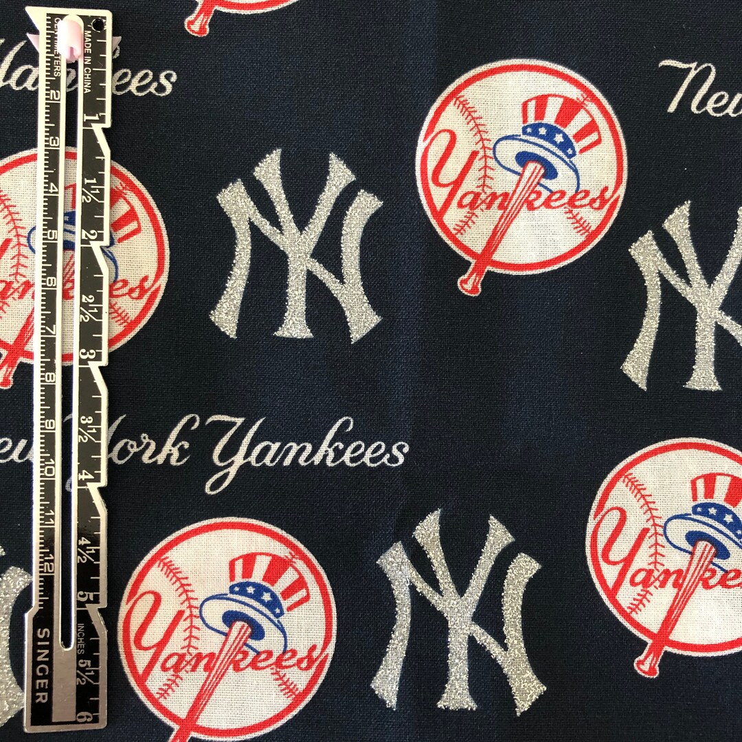 New York Yankees Glitter Quilt Cotton Fabric 1/4 Yard - Etsy