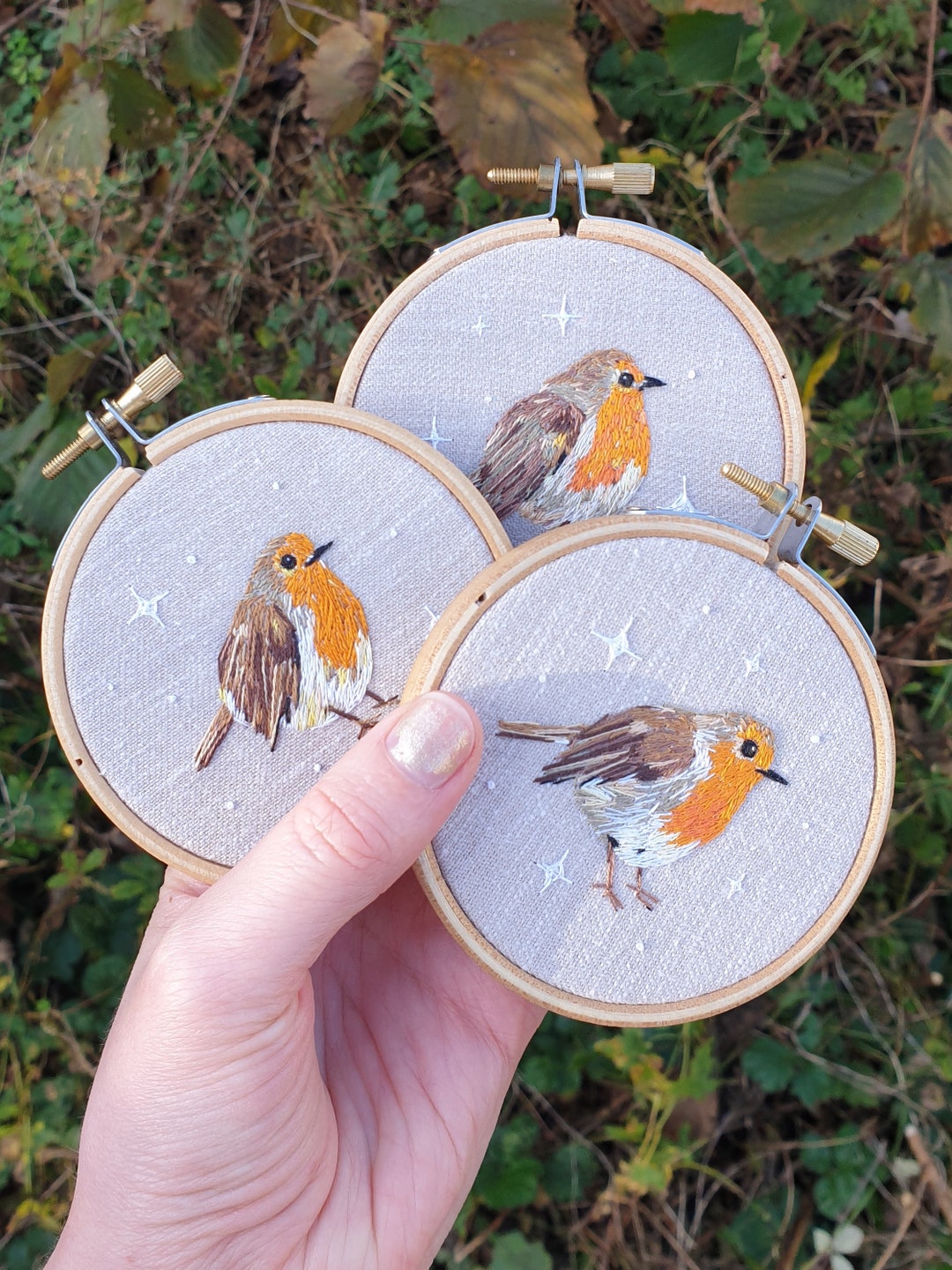 Robin Christmas Tree Decoration/ Handmade Embroidery Perfect Gift, Wall ...