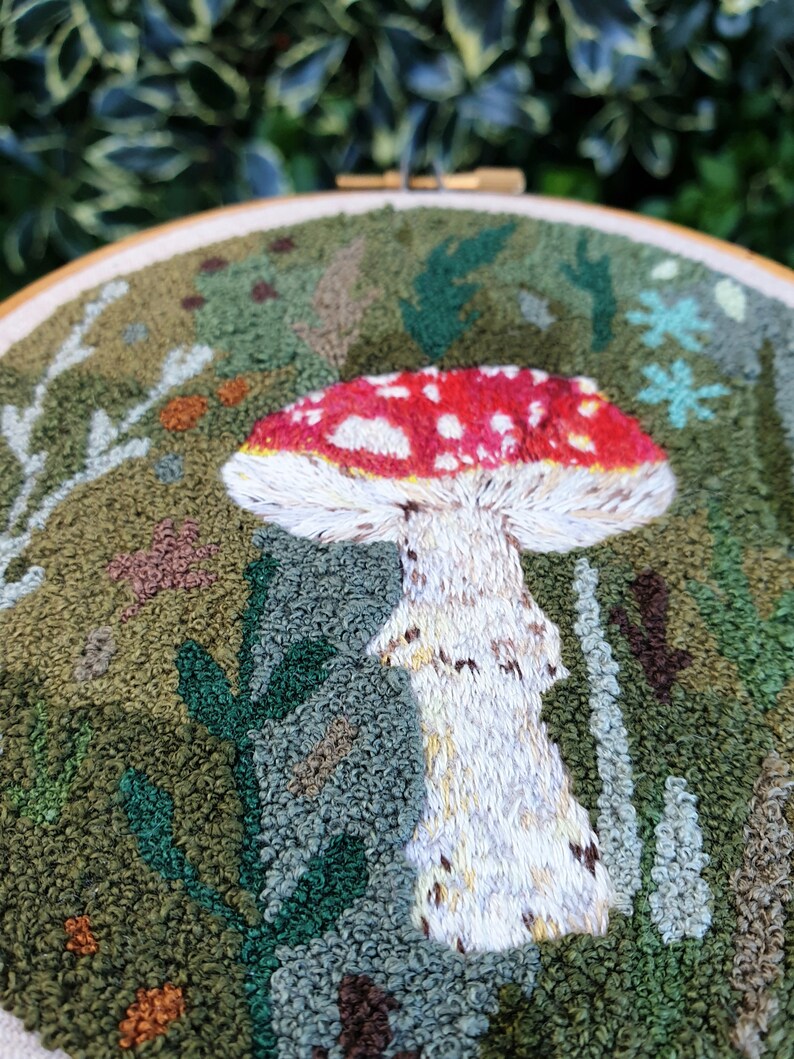 Toadstool/ Fungi/ Mushroom Handmade Embroidery Piece Perfect Gift, Wall ...