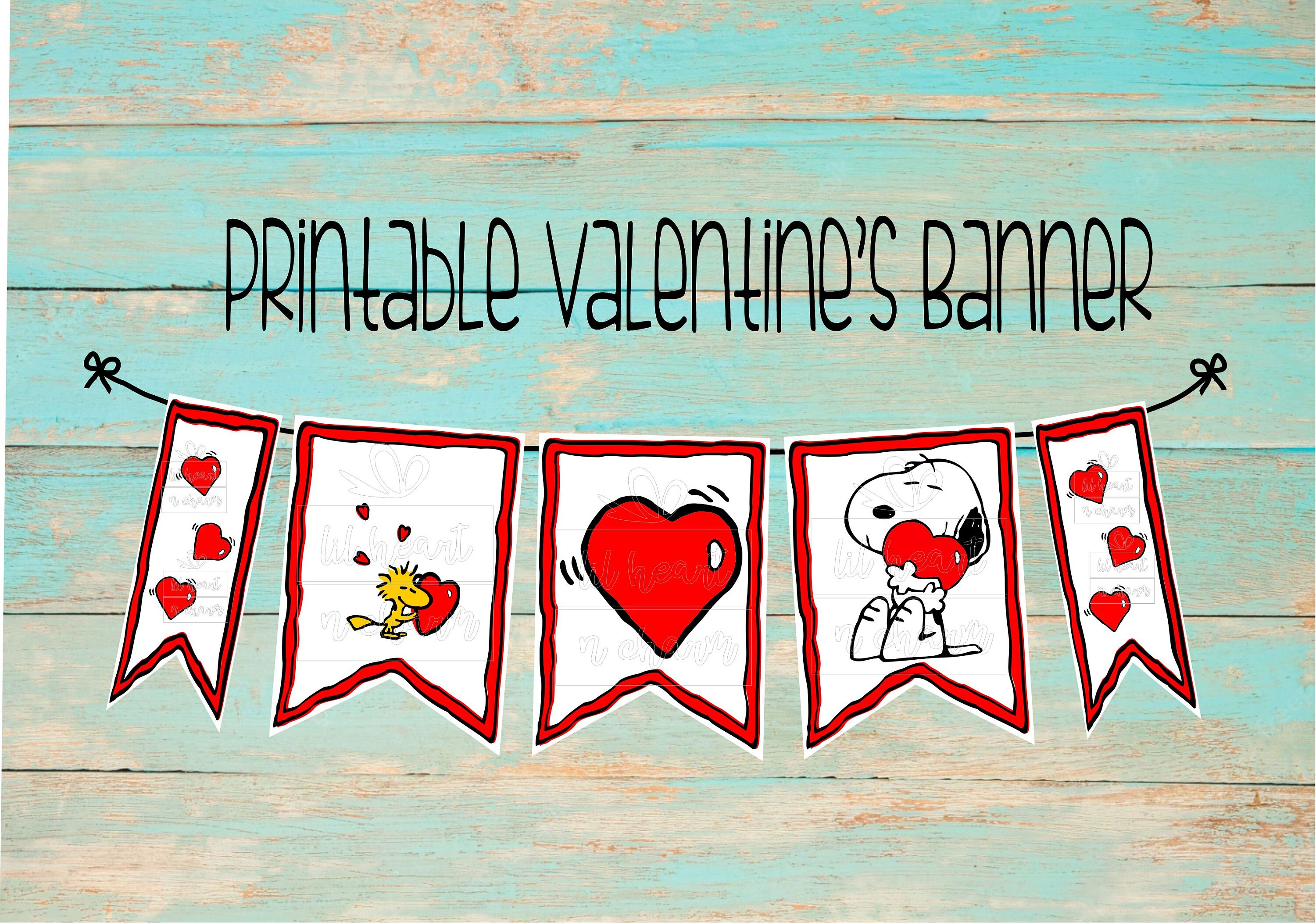 Snoopy Valentines Day Banner