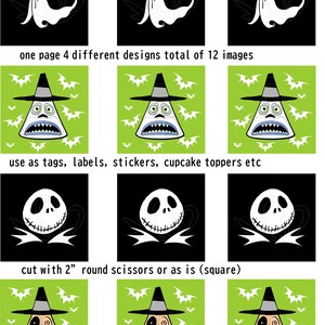 Inspired Nightmare Before Christmas Tags/labels Instant Download - Etsy