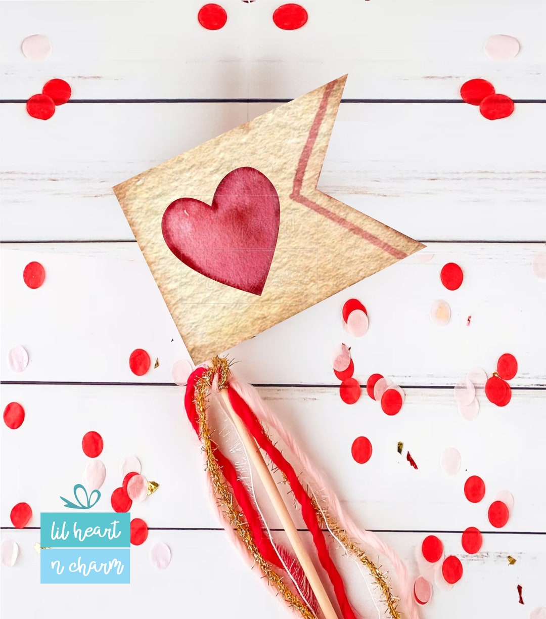 Heart Flags Printable - Etsy
