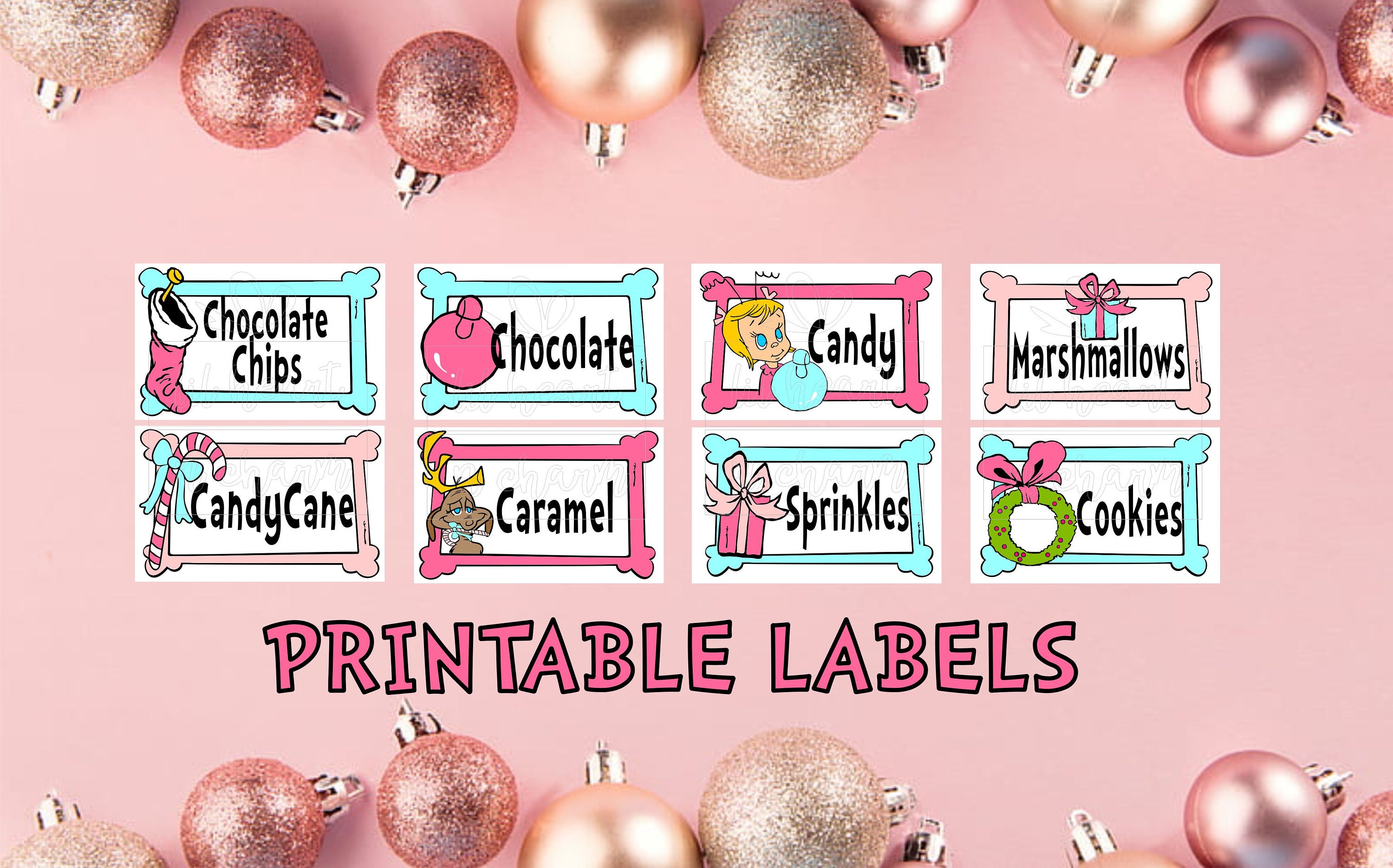 Cindy Lou Who and Max Printable Hot Cocoa Banner and Label - Etsy