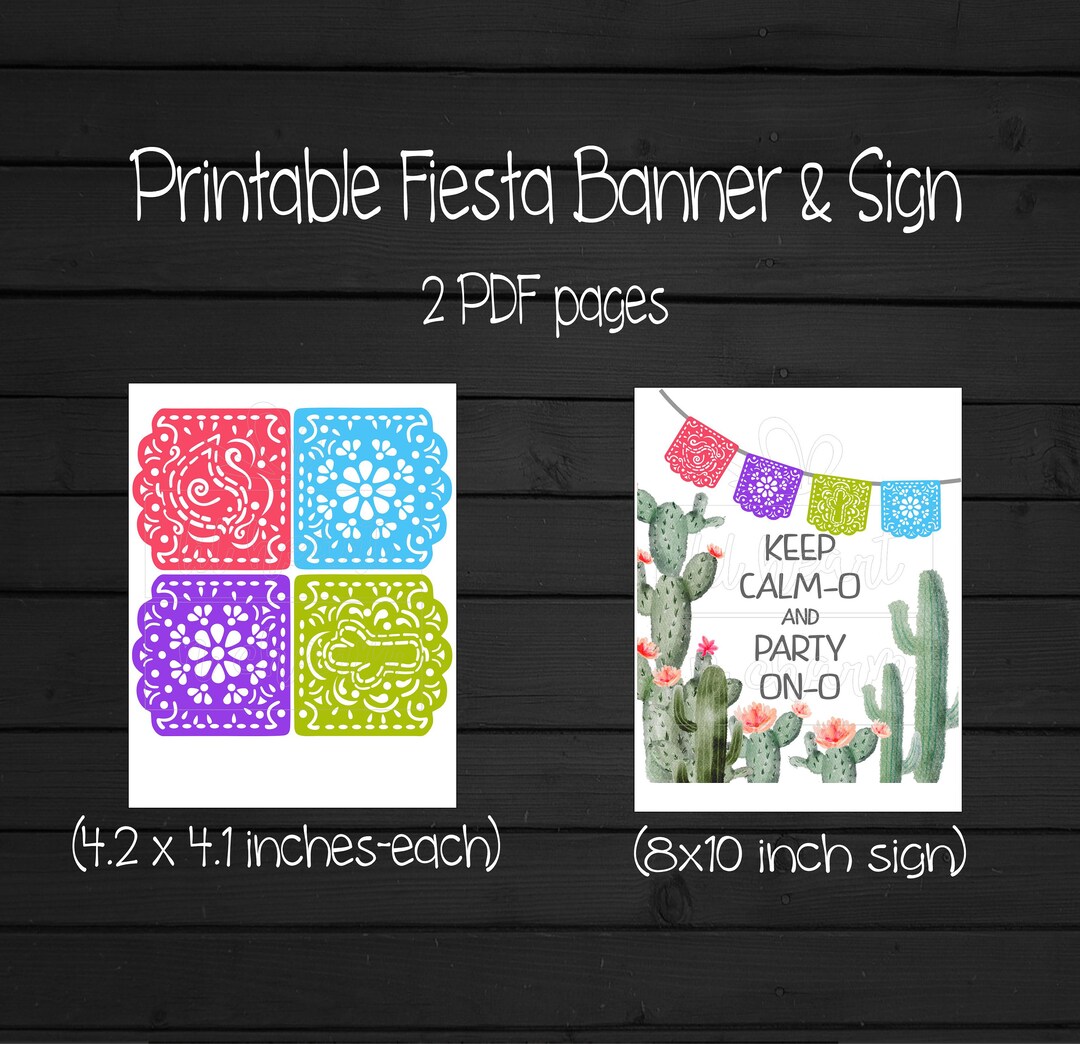 Fiesta Printable Banner and Sign - Etsy