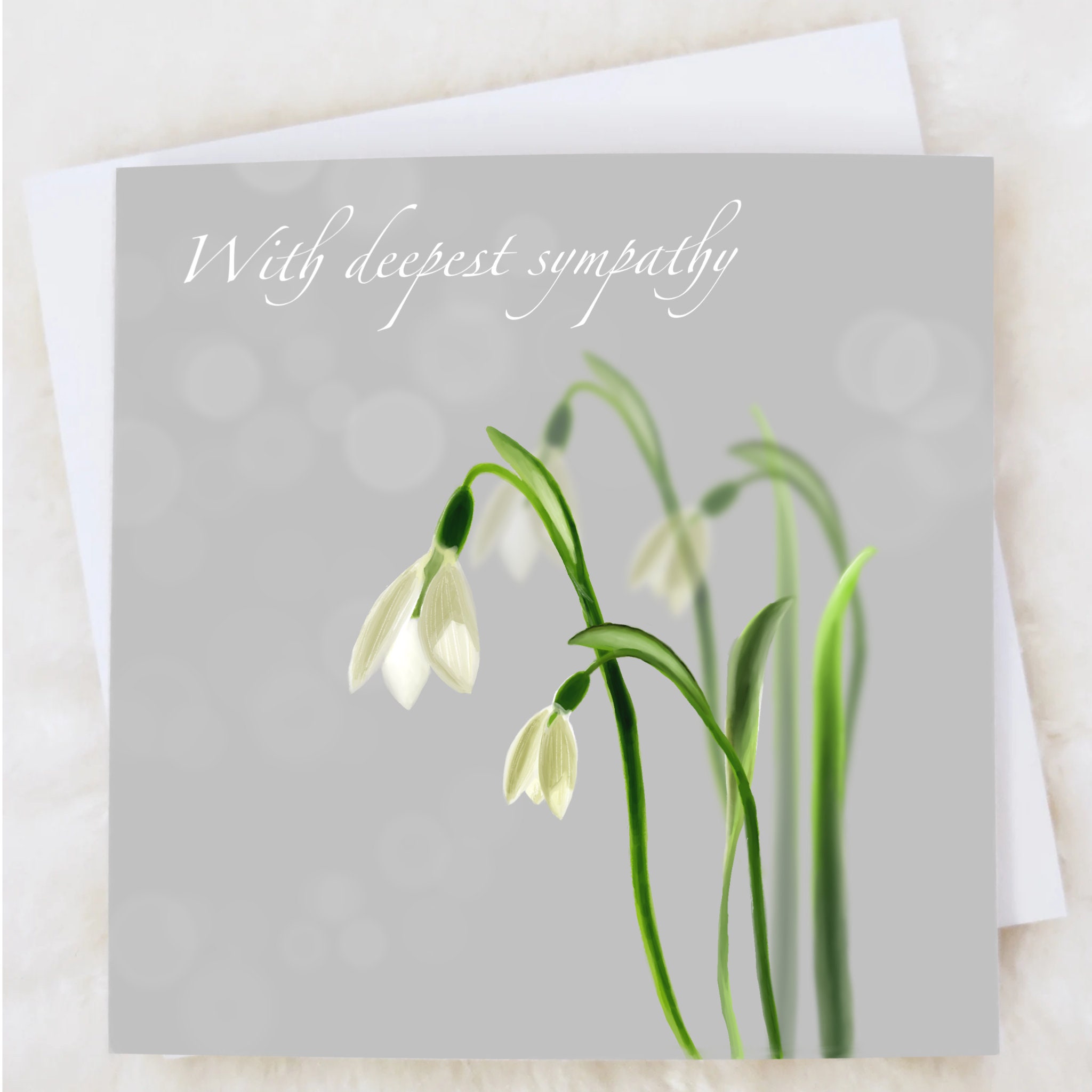 Sympathy Card Bereavement Snow Drops Design Size 6x6 Inches - Etsy