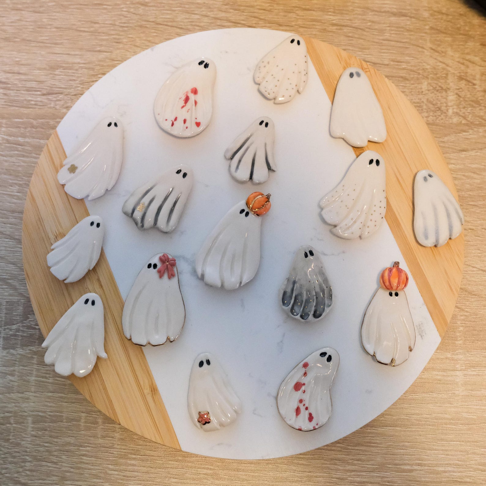 Handmade Ceramic Ghost Magnets Hand Sculpted, 22k Gold Detailing - Etsy UK