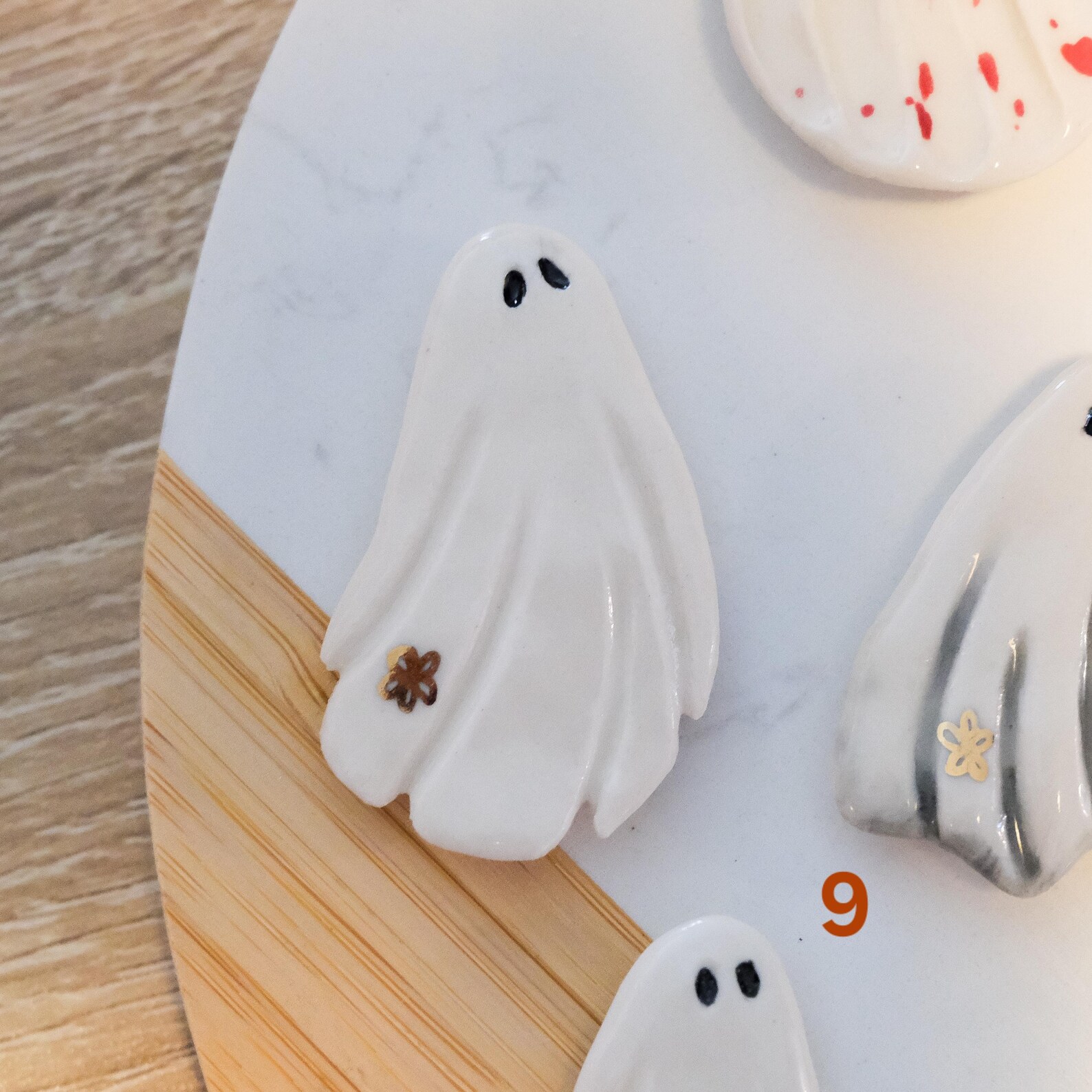 Handmade Ceramic Ghost Magnets Hand Sculpted, 22k Gold Detailing - Etsy UK