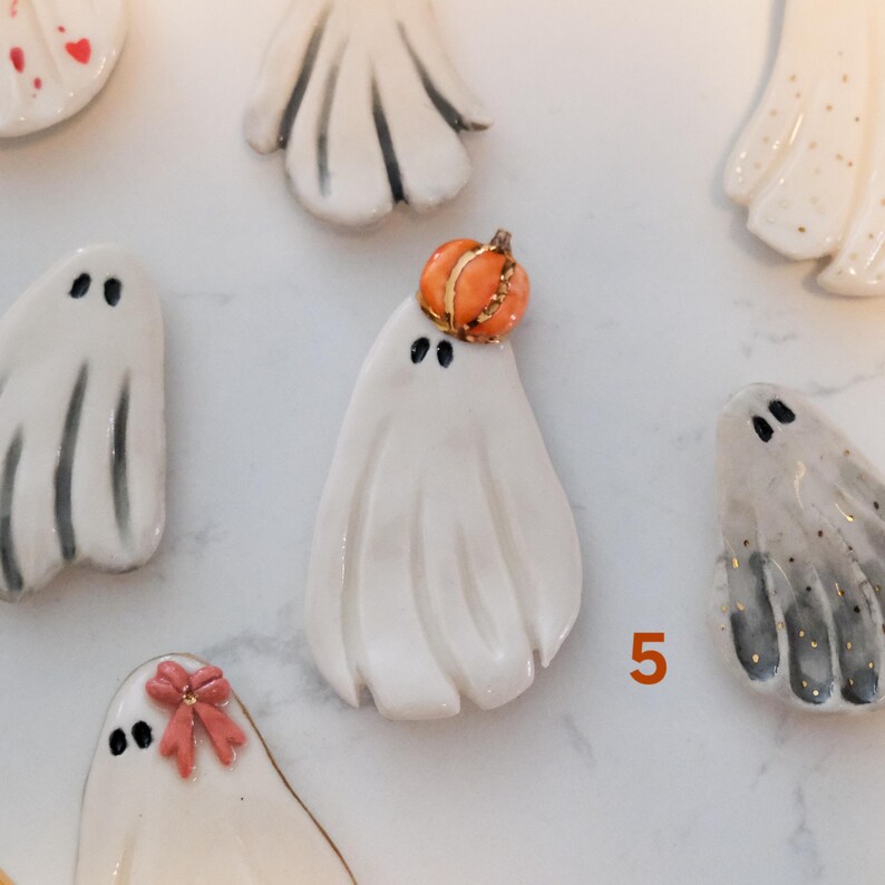 Handmade Ceramic Ghost Magnets Hand Sculpted, 22k Gold Detailing - Etsy UK