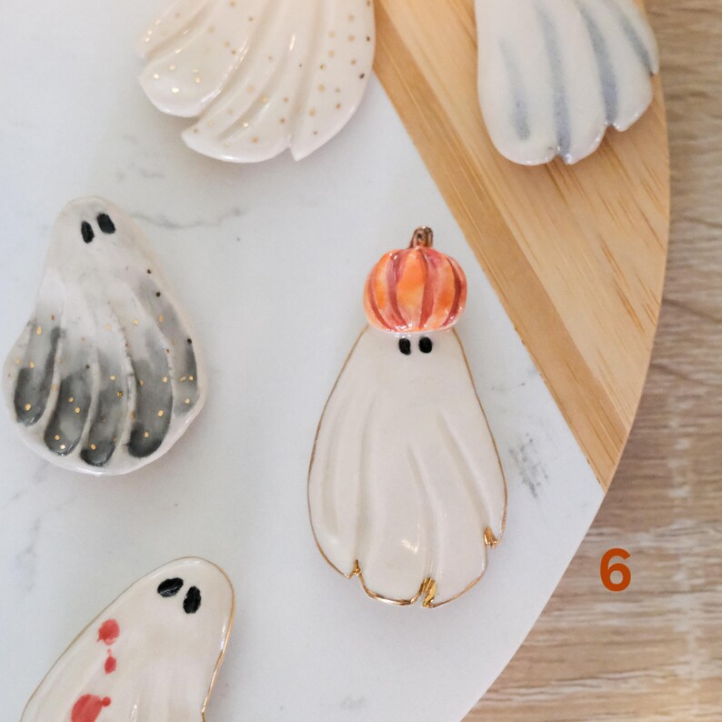 Handmade Ceramic Ghost Magnets Hand Sculpted, 22k Gold Detailing - Etsy UK