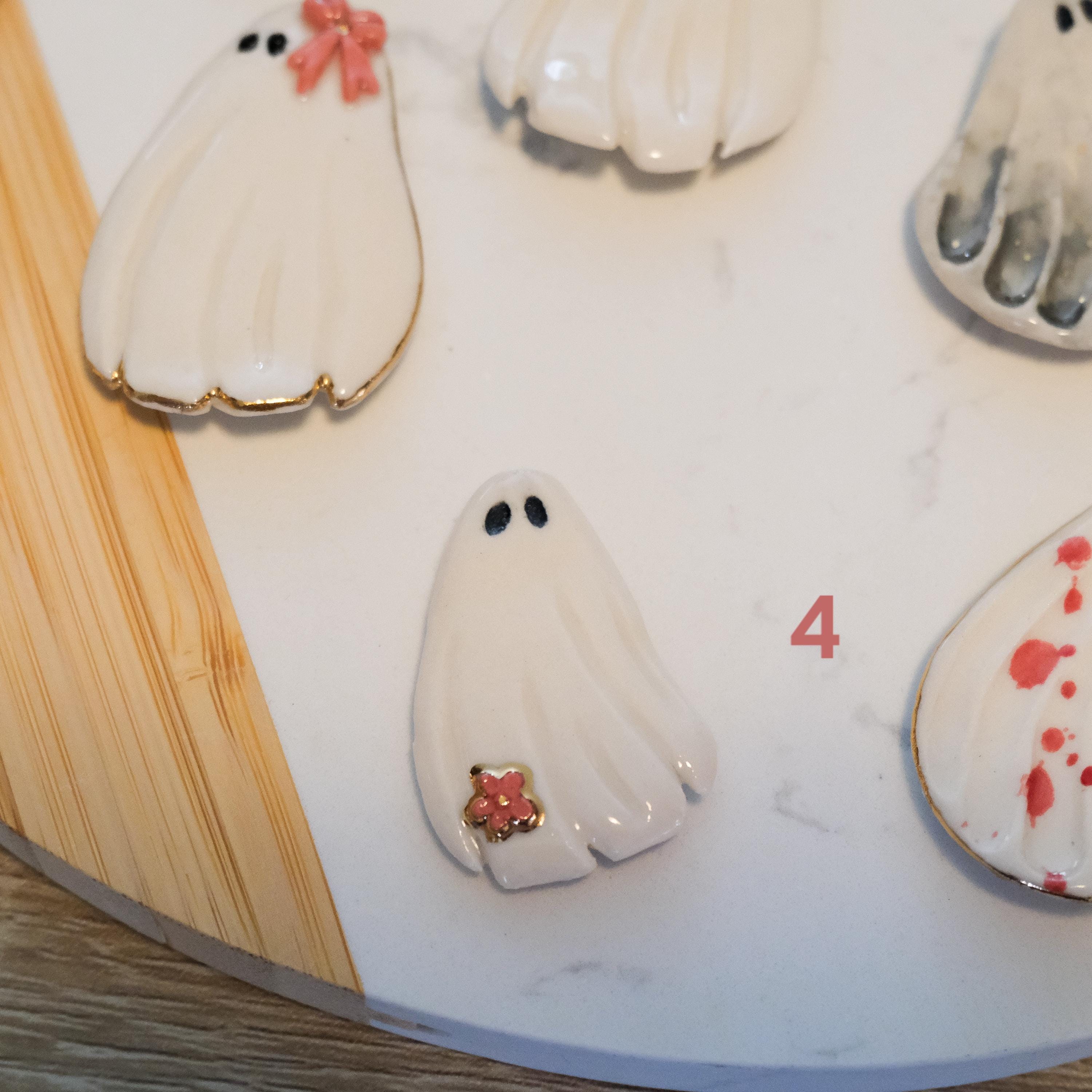 Handmade Ceramic Ghost Magnets Hand Sculpted, 22k Gold Detailing - Etsy UK