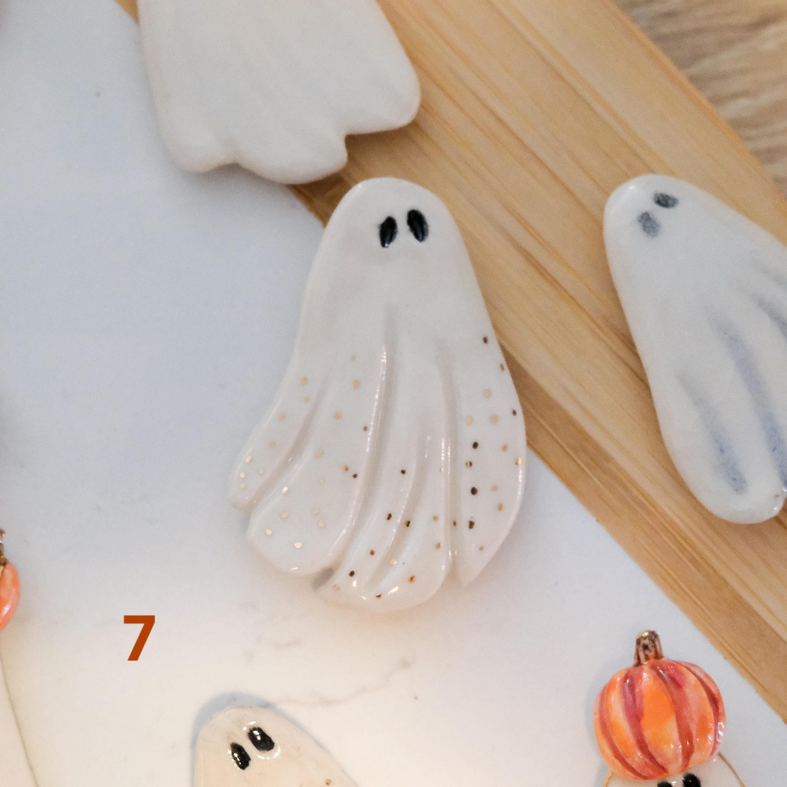 Handmade Ceramic Ghost Magnets Hand Sculpted, 22k Gold Detailing - Etsy UK