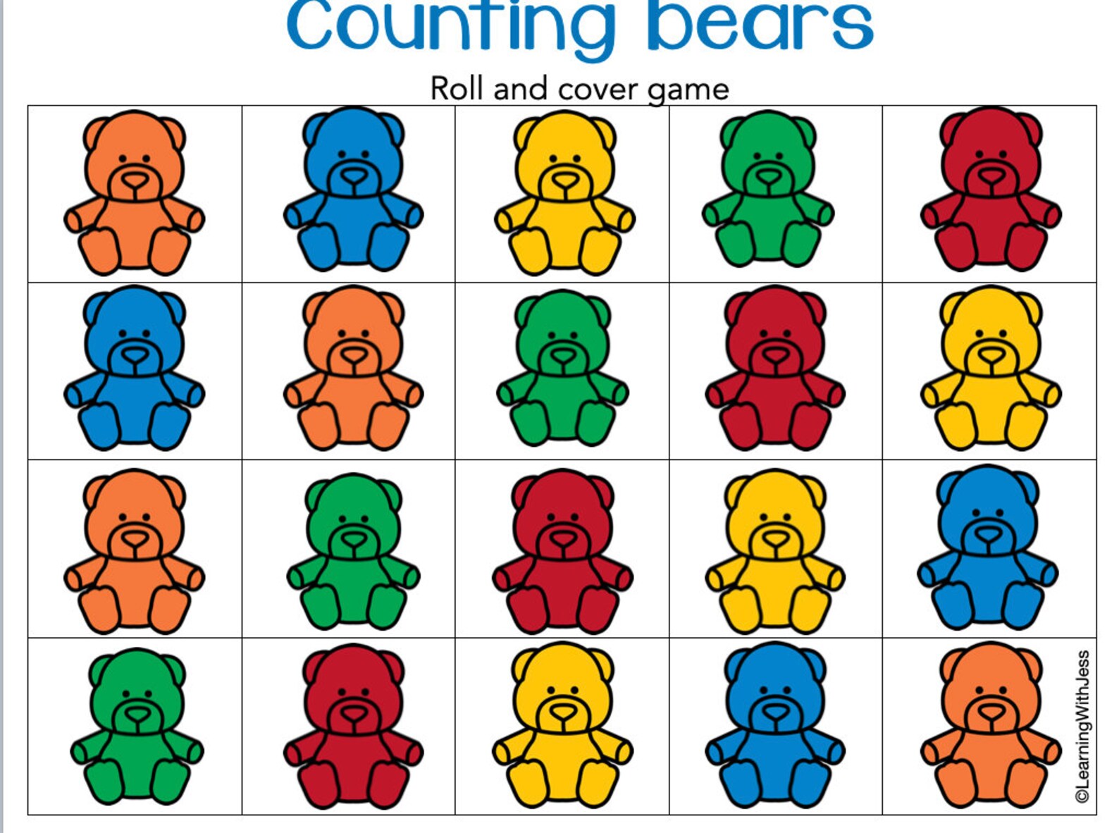 Counting Bear Activity DIGITAL Download - Etsy Australia