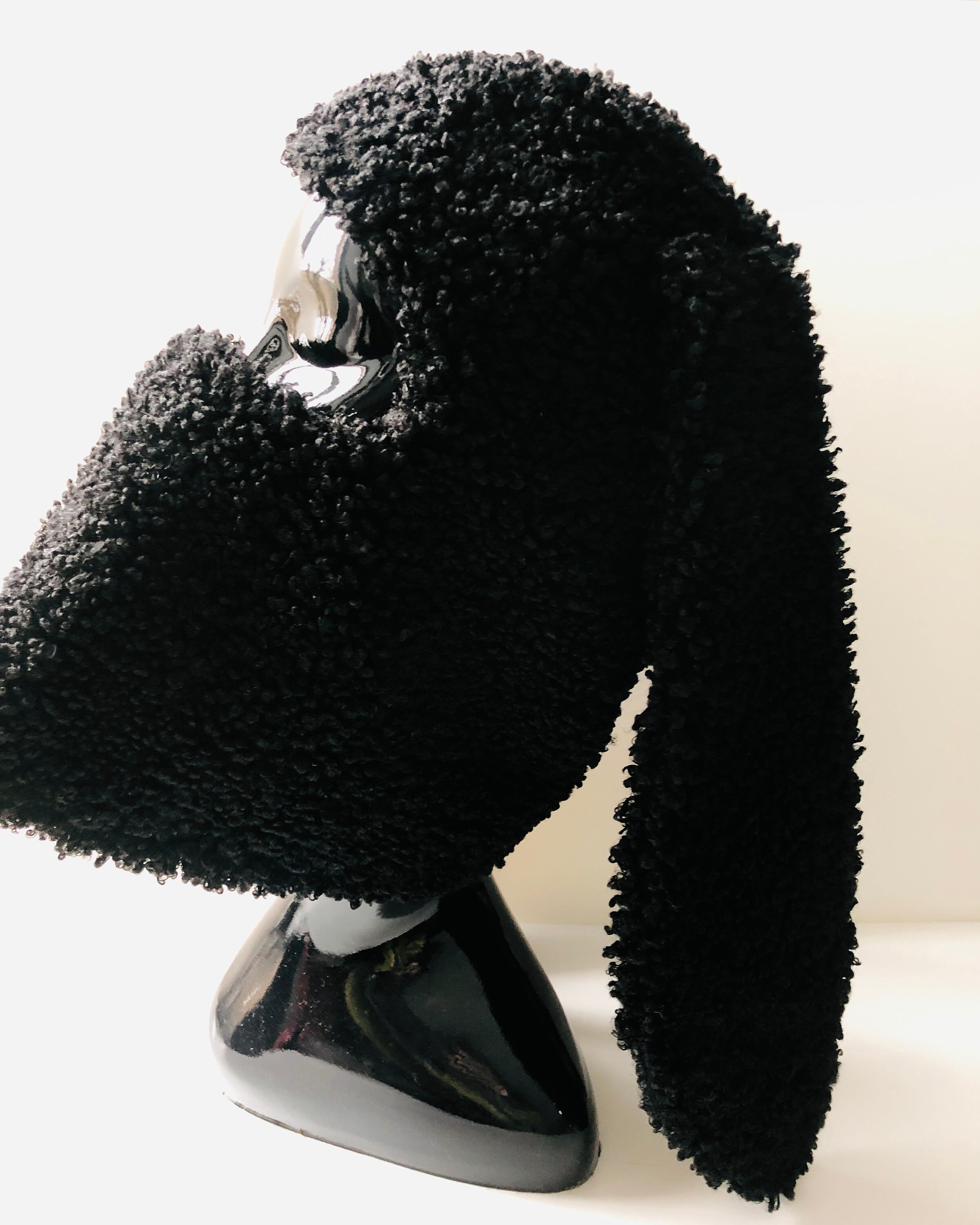 Black Bunny Tweed Art Balaclava Funny Rabbit Hat With Long Ears Ski ...