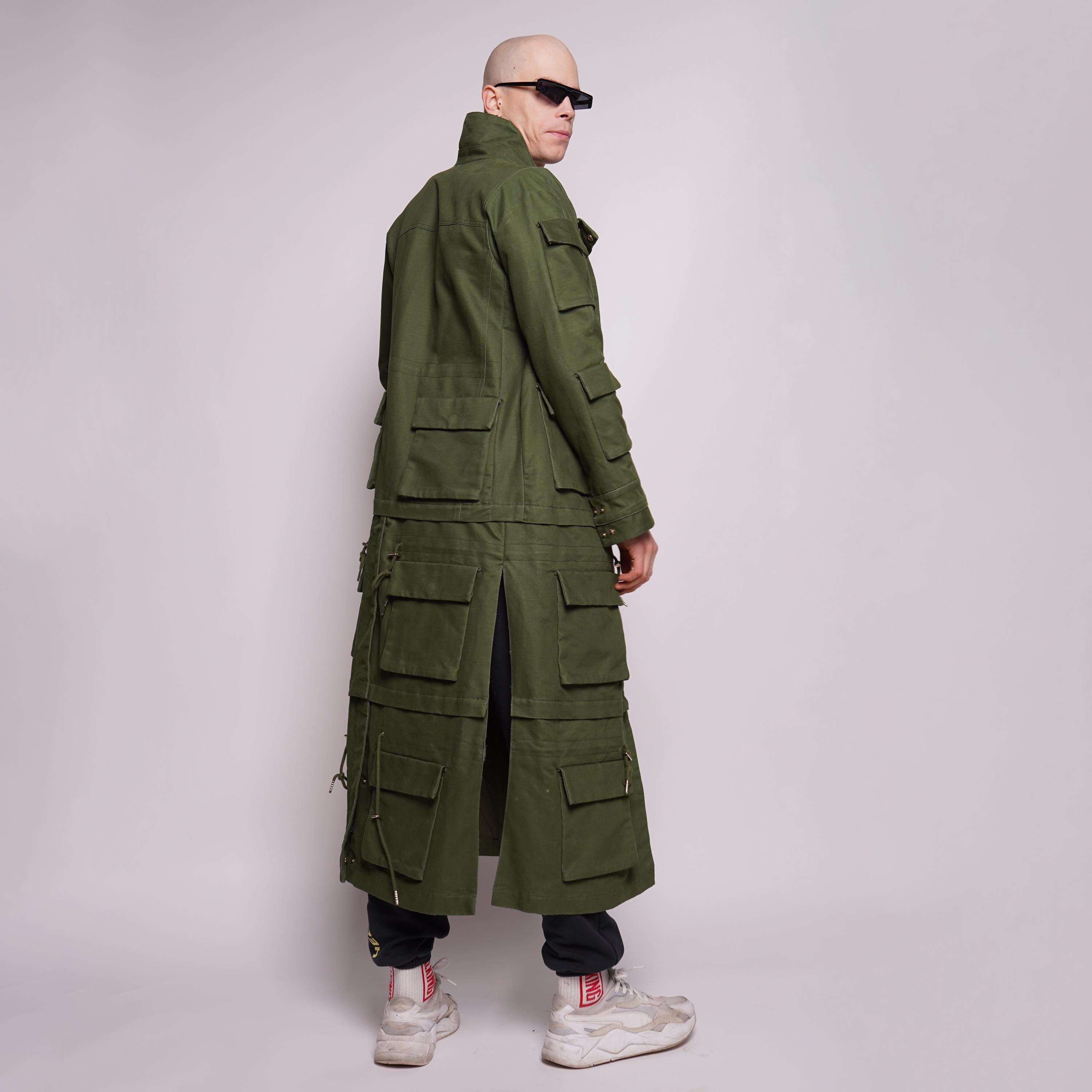 Upcycling! Recycle Khaki Coat, Kimono Unisex, Long Handmade Jacket - Etsy