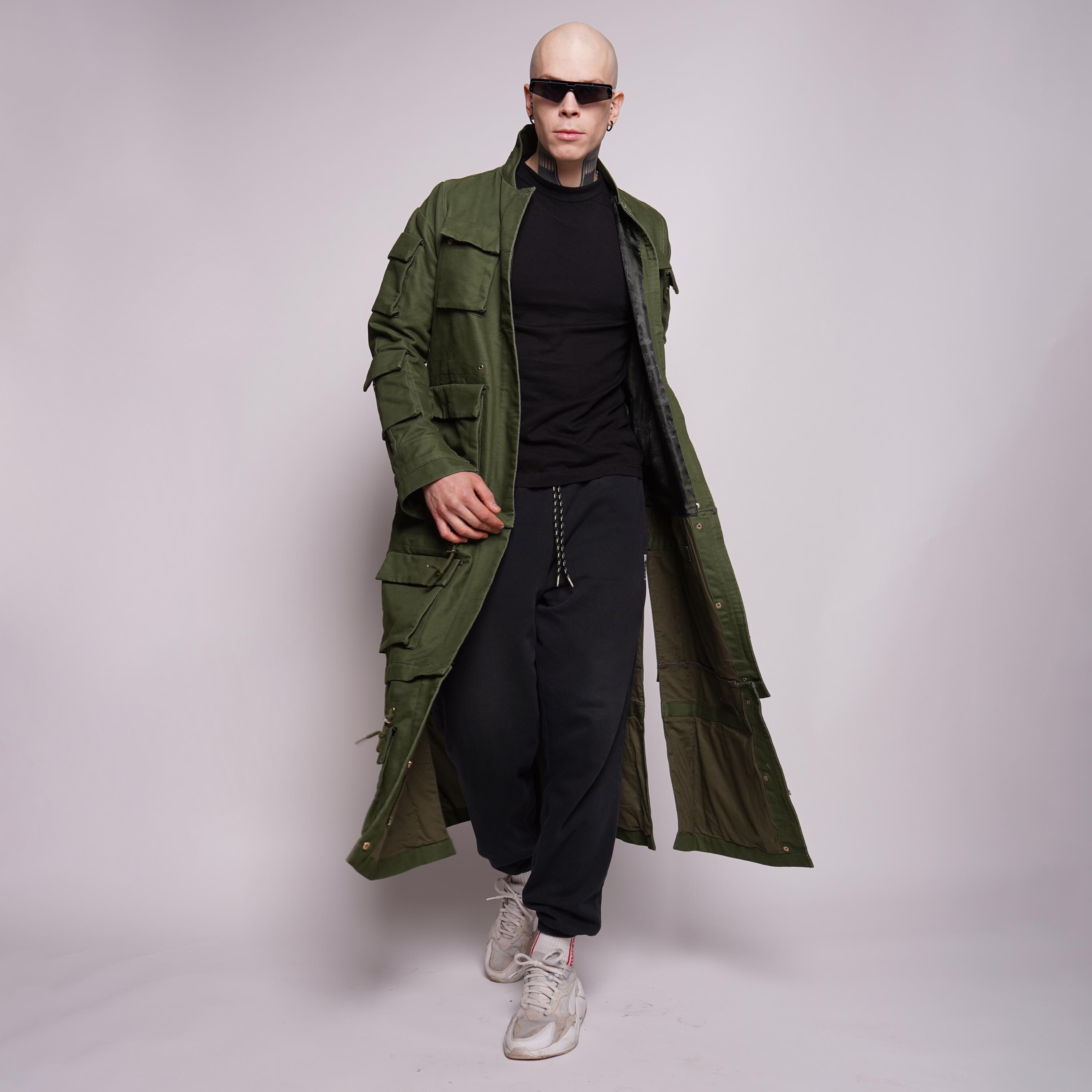 Upcycling! Recycle Khaki Coat, Kimono Unisex, Long Handmade Jacket - Etsy