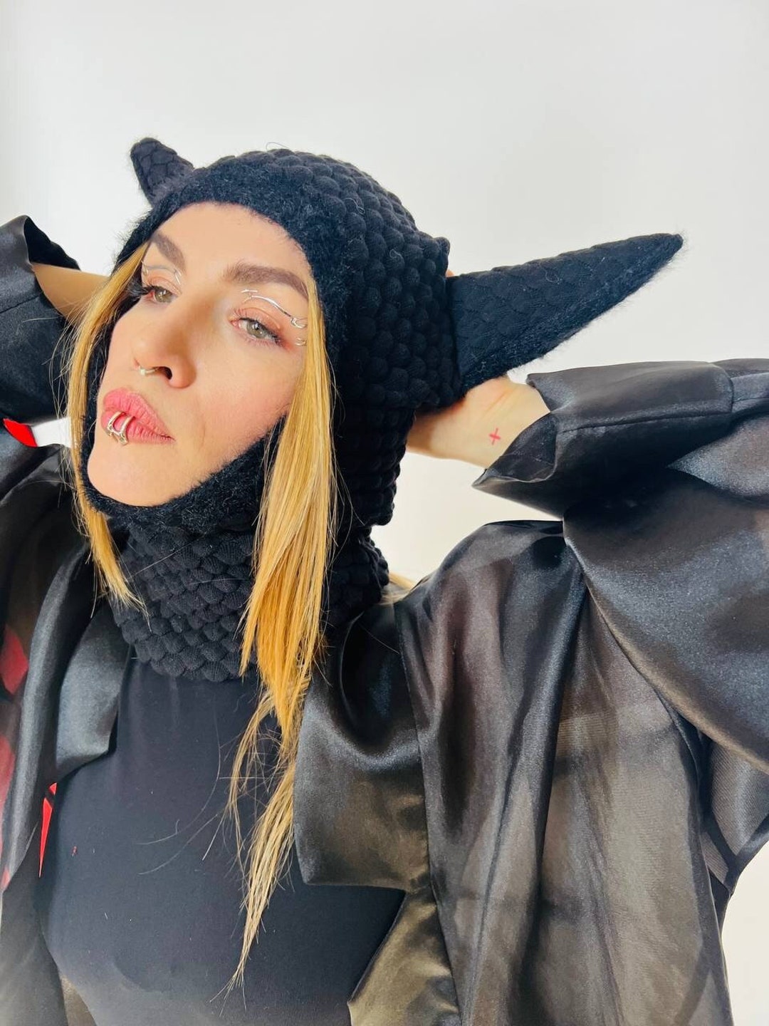 Upcycling Unique MASK black Balaclava funny Balaclava Ski Mask Creature ...