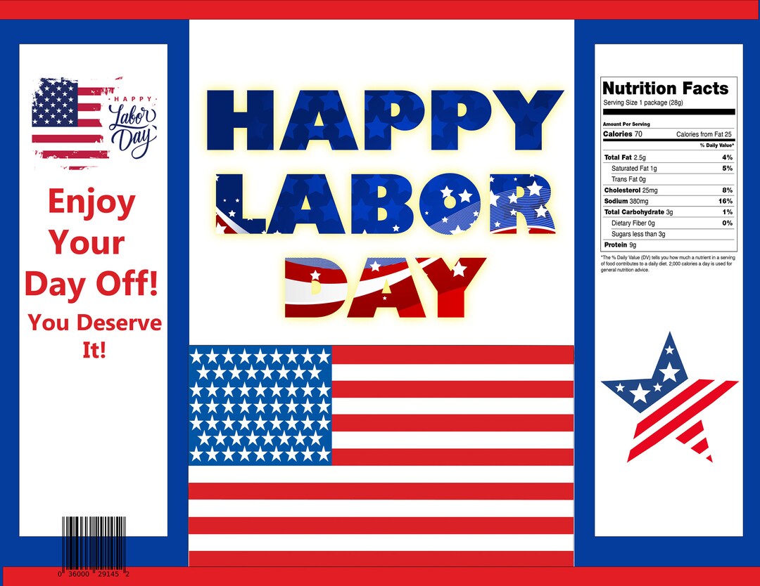 Labor Day Chip Bag, Party Label, Labor Day - Etsy