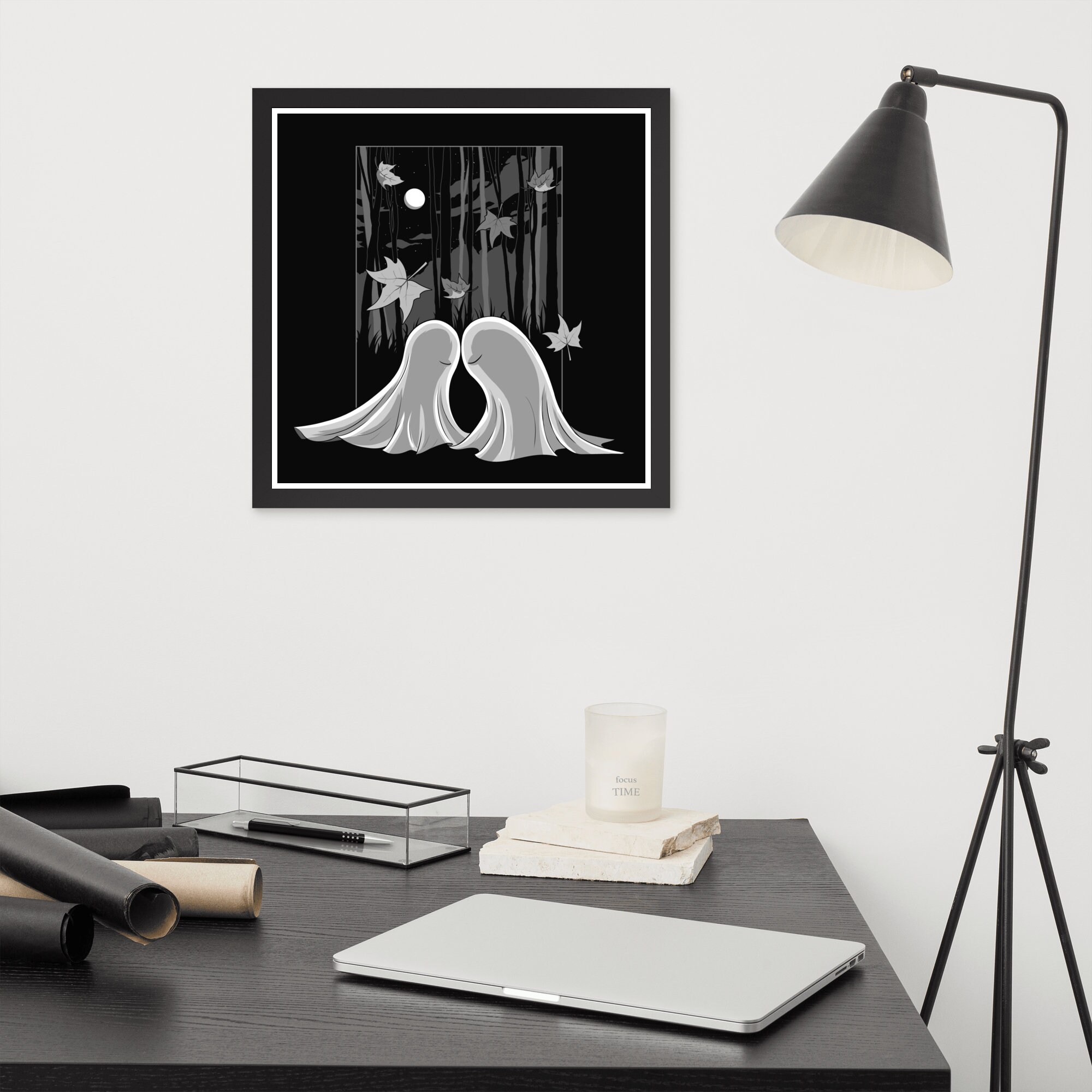 Ghost Couple Poster Graphic Design Wall Art Spooky - Etsy