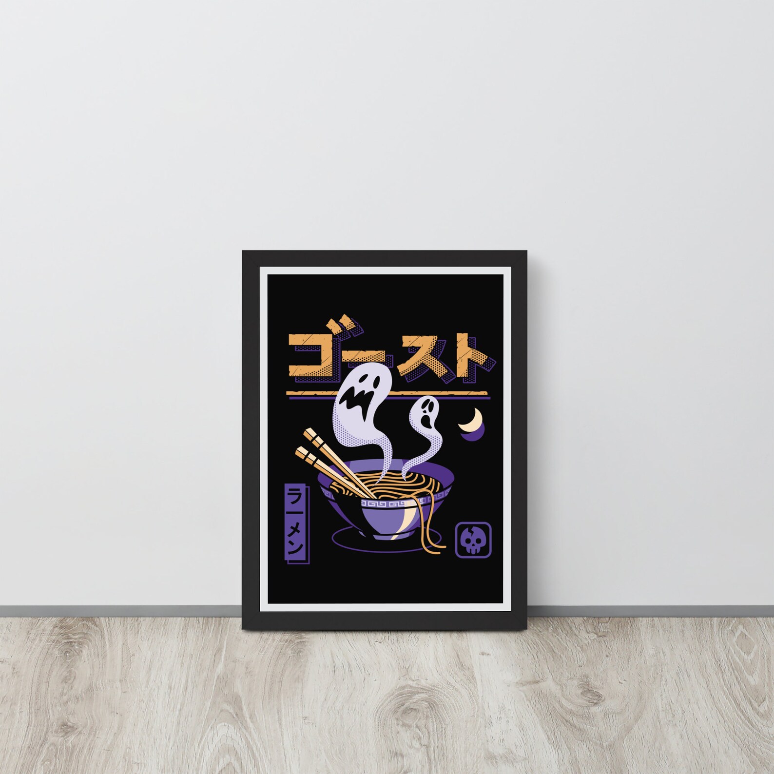 Ghost Ramen - Poster, Graphic Design, Wall Art, Black, Japan, Scary ...