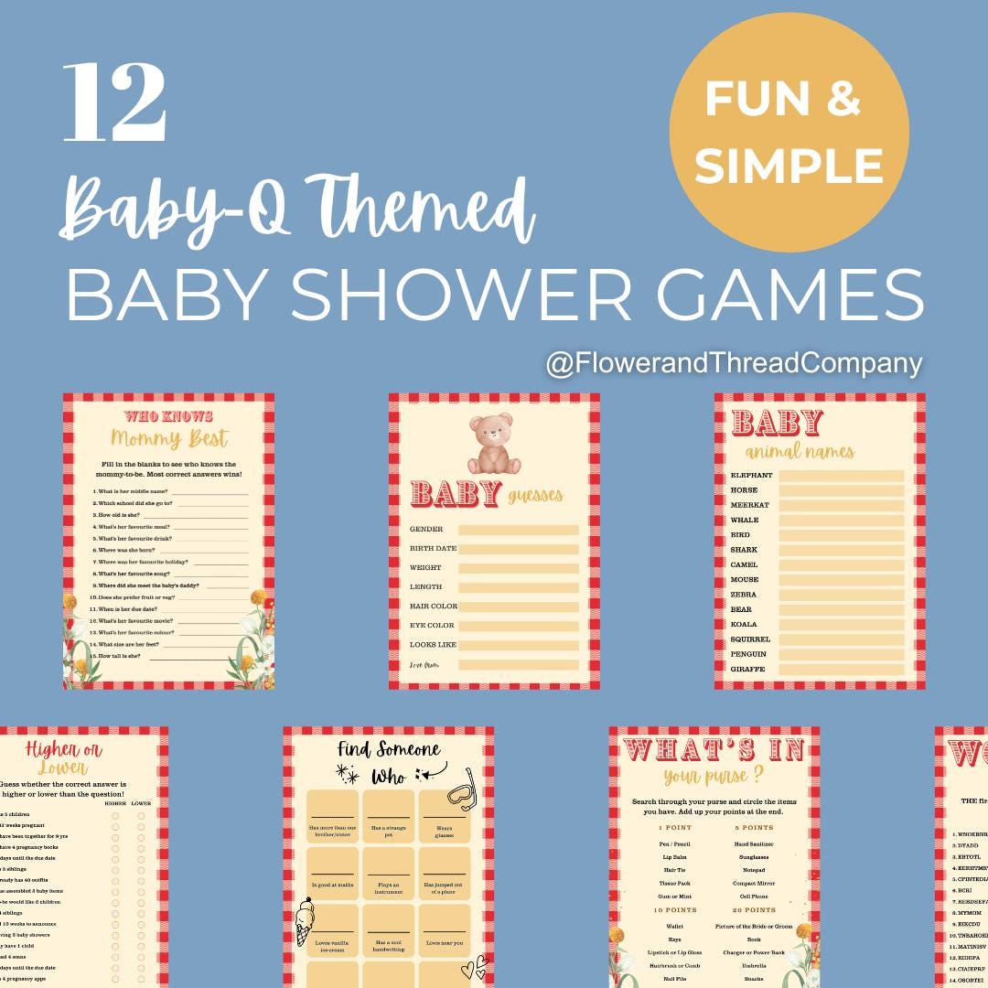 Baby-q Shower Games | Baby Shower Games | Printable Games | Baby Shower ...
