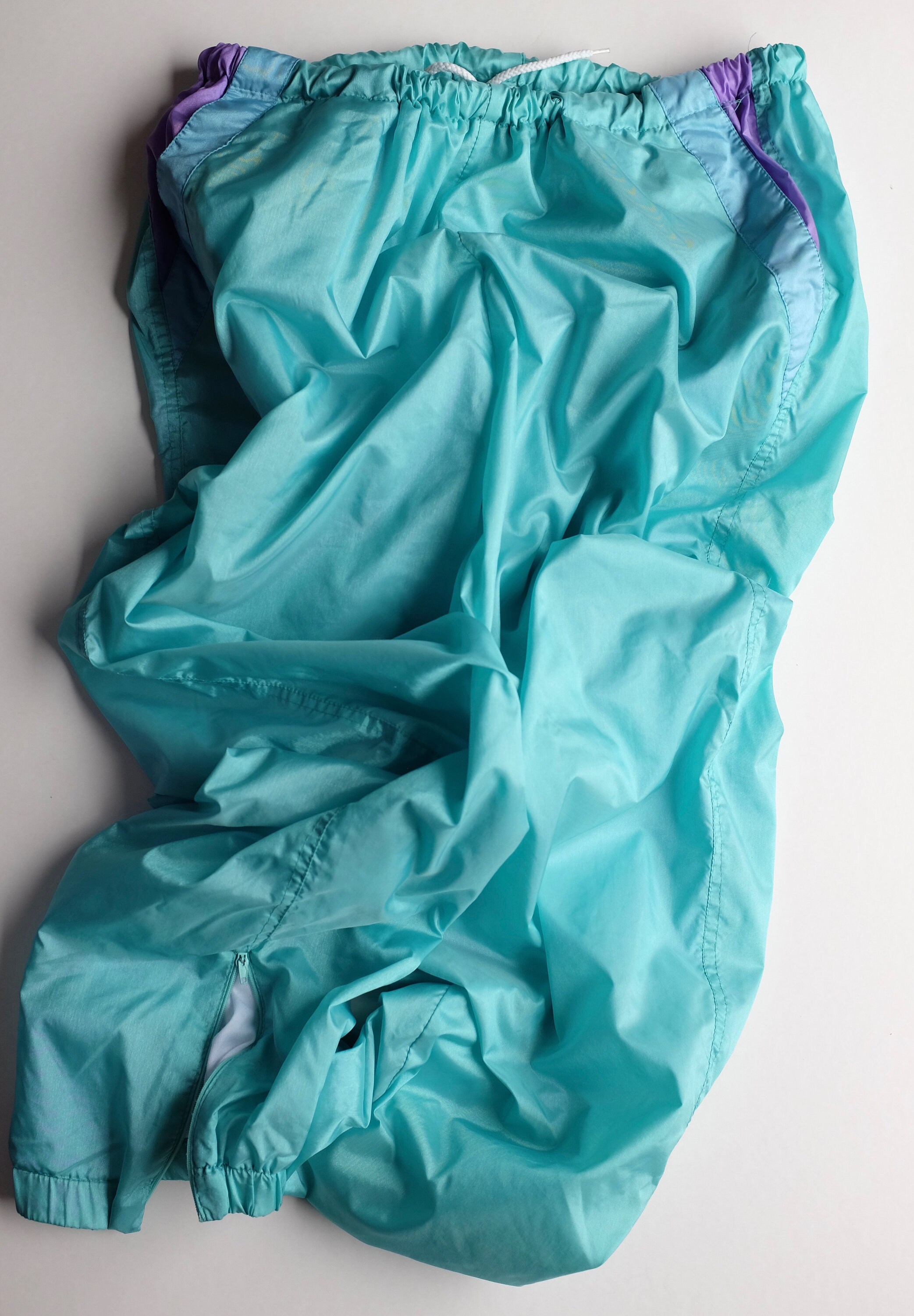 Vintage Tracksuit Pants/jogging/dance 80s Turquoise Shiny Disco Retro ...