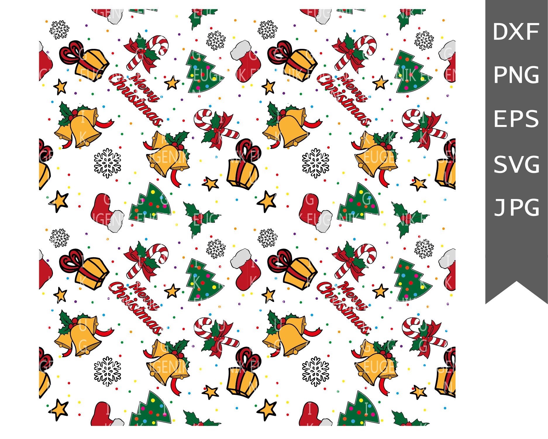 Christmas Pattern svg merry christmas svg Seamless Pattern svg | Etsy