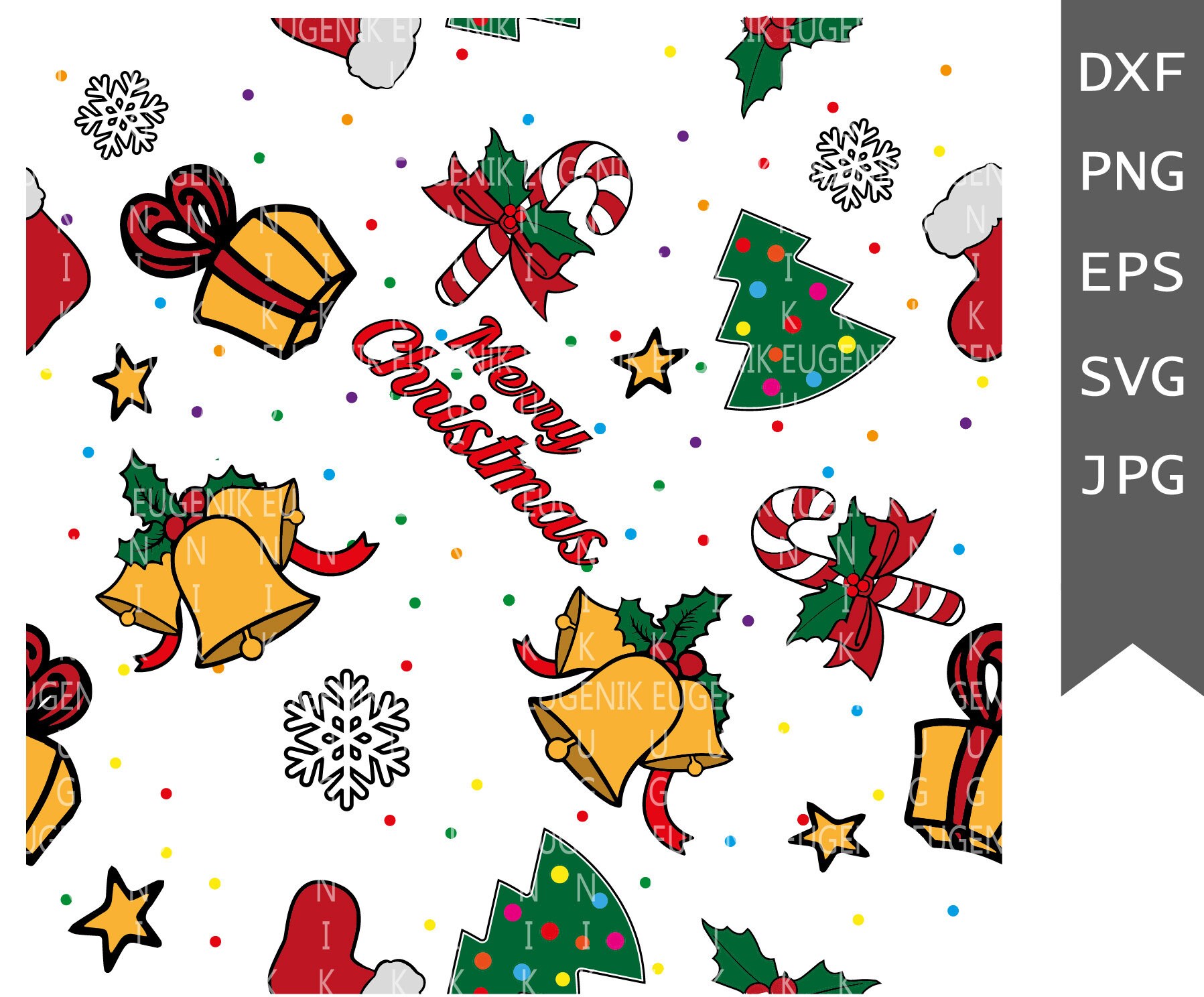 Christmas Pattern svg merry christmas svg Seamless Pattern svg | Etsy