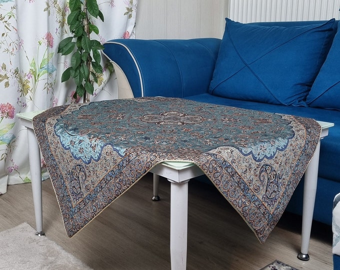 Termeh Tablecloth 100x100 Cm, Persian Handmade Tablecloth, Paisley ...