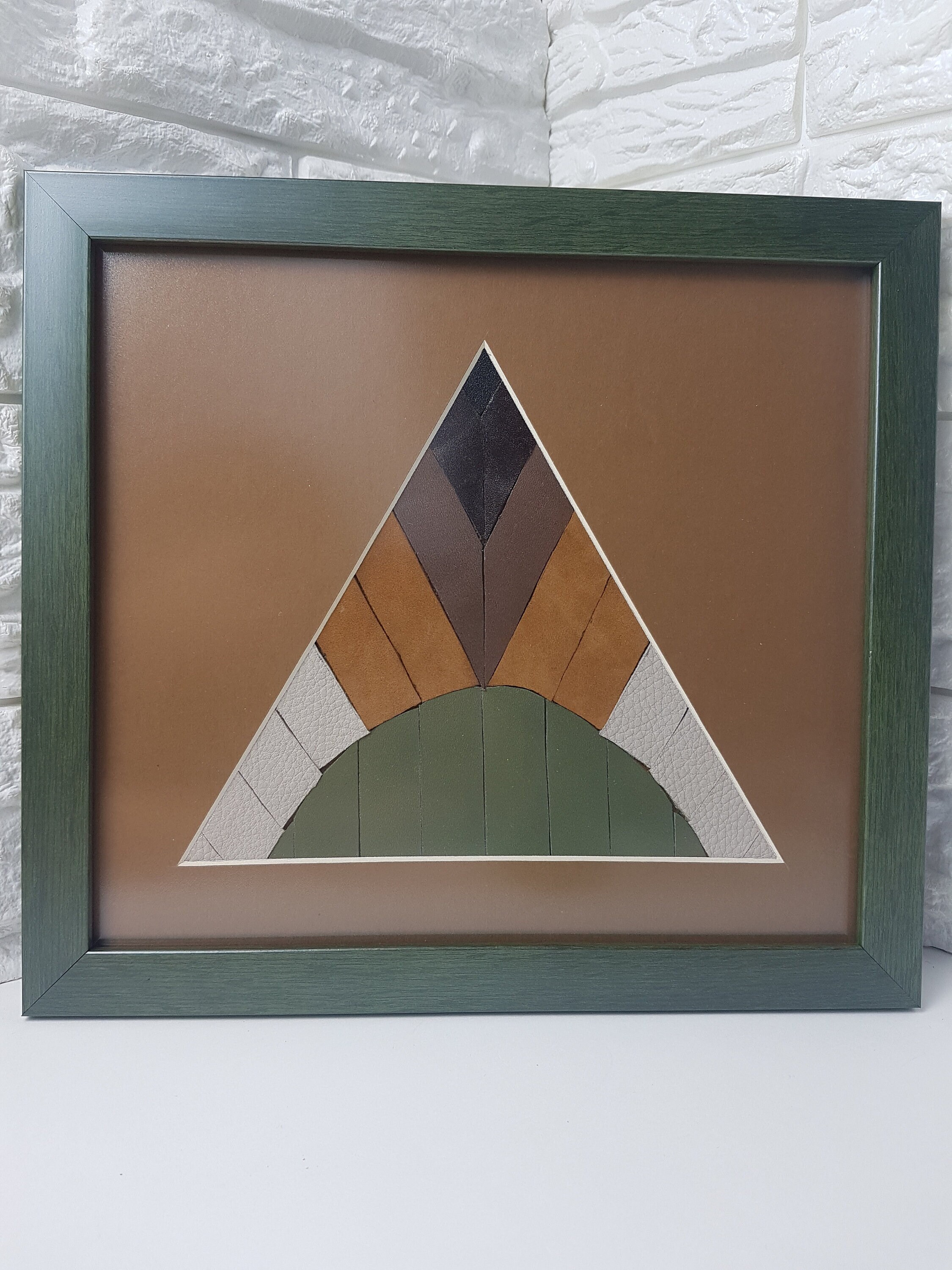 Wall Hanging Natural Leather Frame, Handmade Leather Wall Decor, Wall ...