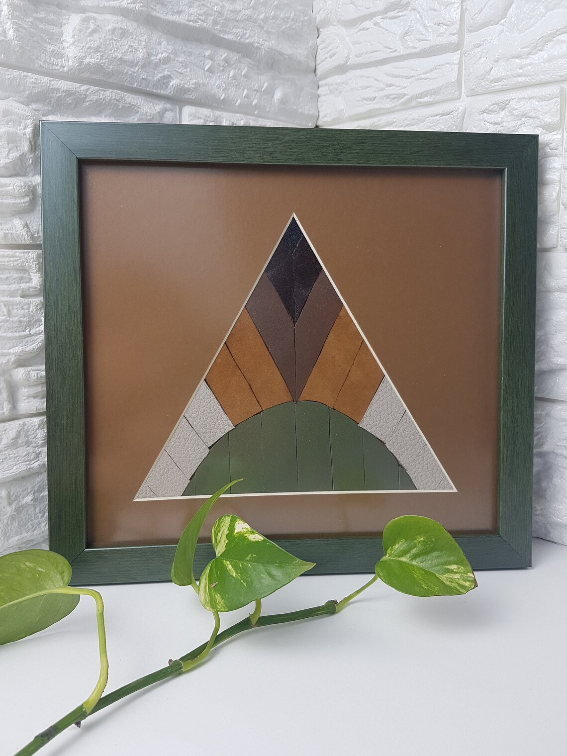 Wall Hanging Natural Leather Frame Handmade Leather Wall - Etsy