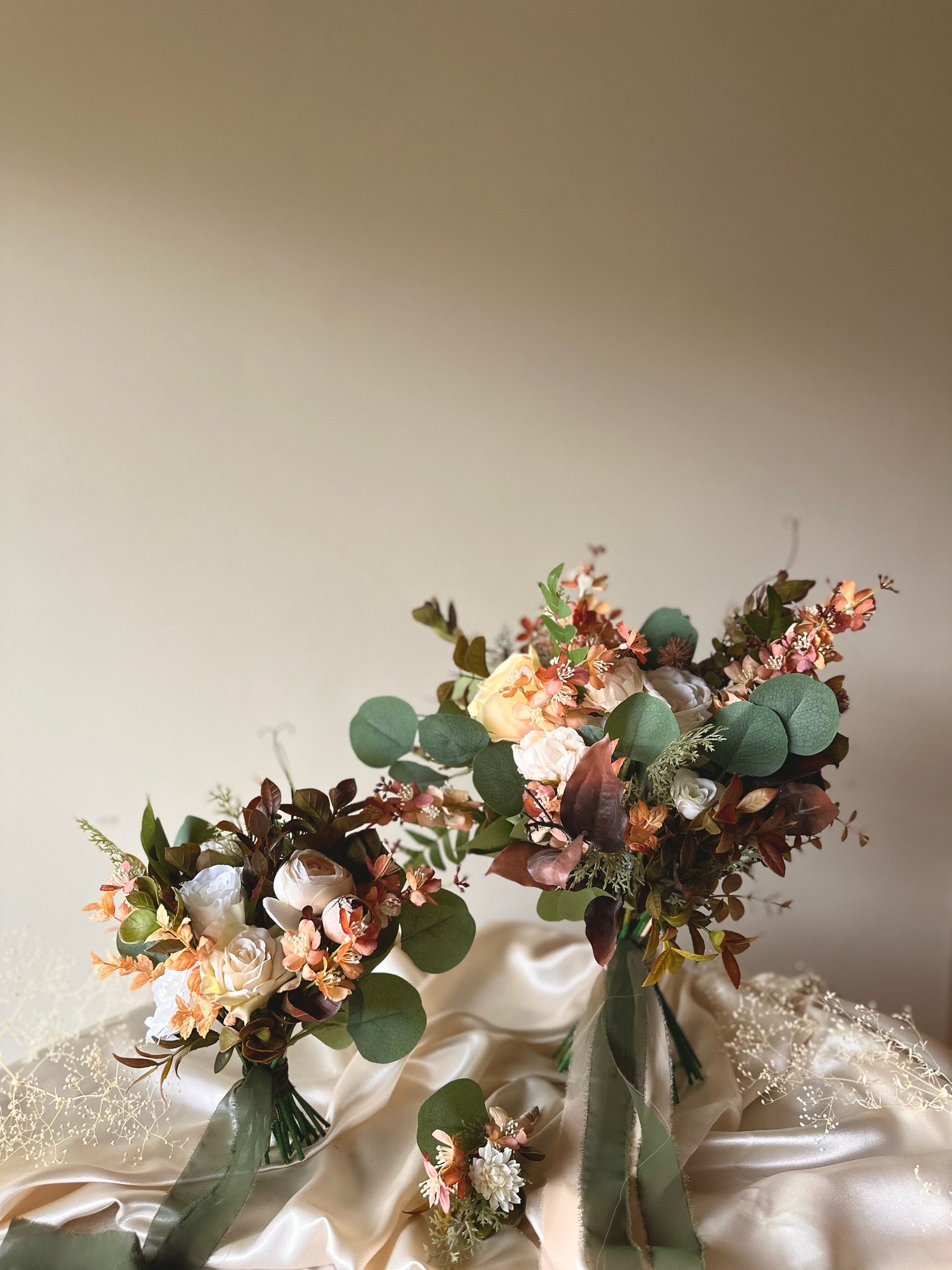 Bridal Flower Bouquet, Terracotta Rust Flower Bouquet, Autumn Fall ...