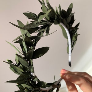 Greenery Headband, Preserved Eucalyptus Crown, Flower Girl Headpiece ...