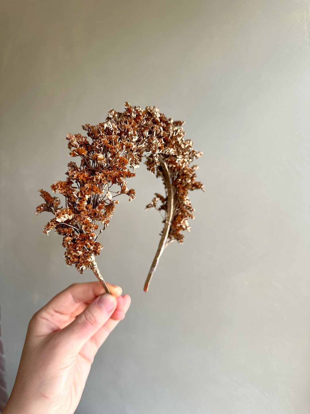 Golden Crown, Flower Halo, Terracotta Leaf Crown, Lush Monochrome ...