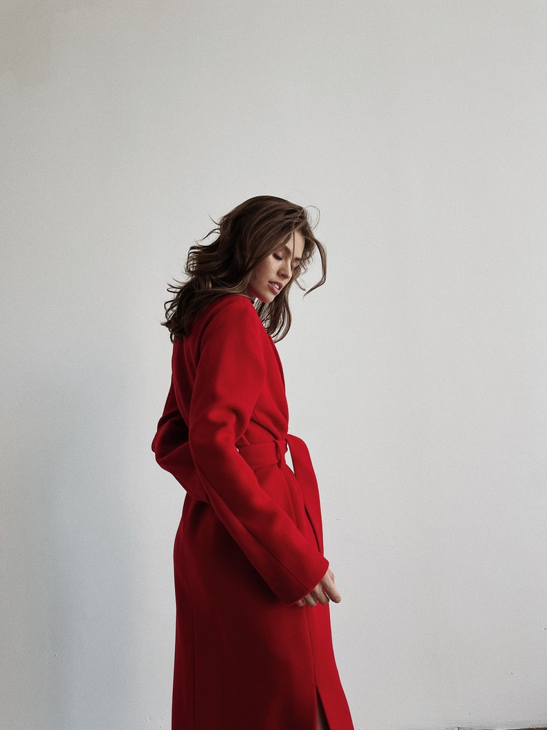Wool Coat Women Long Red Red Winter Coat Womens Womens Red | Etsy