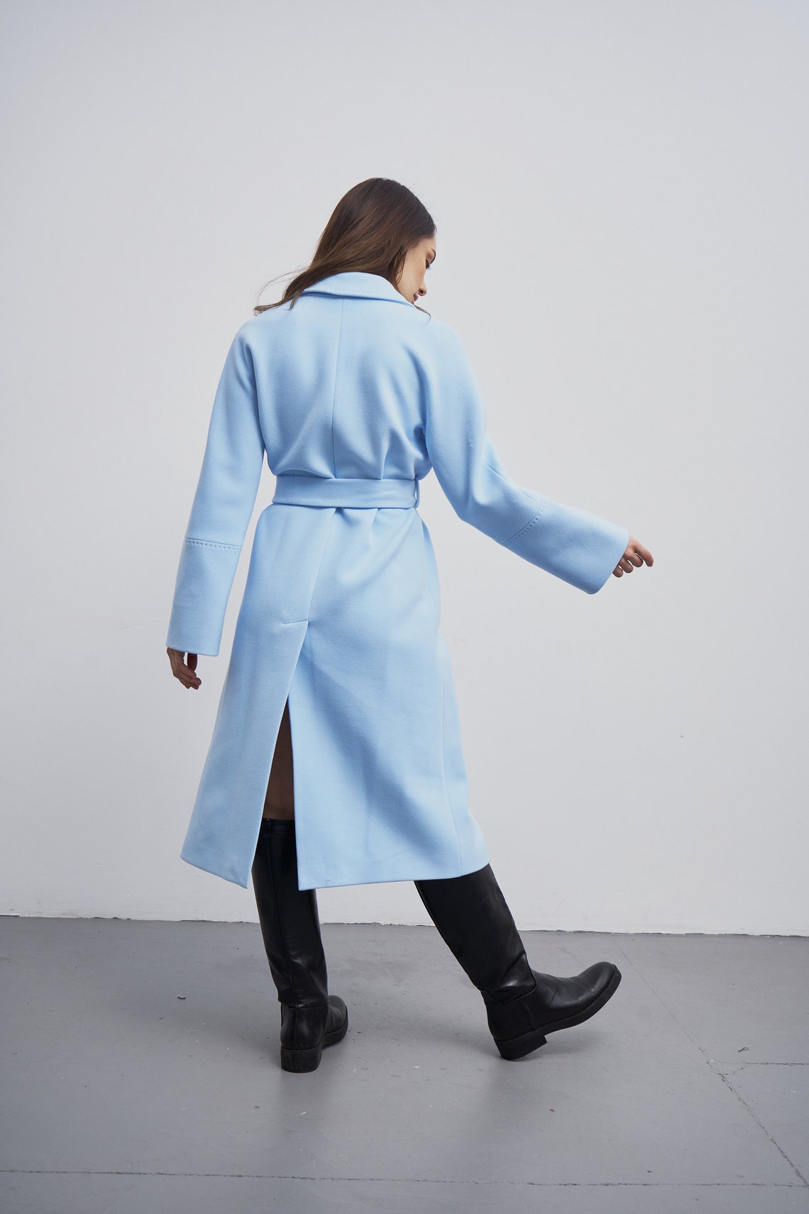 Blue Coat Women Camel Coat Long Blue Coat Women Long Coat - Etsy