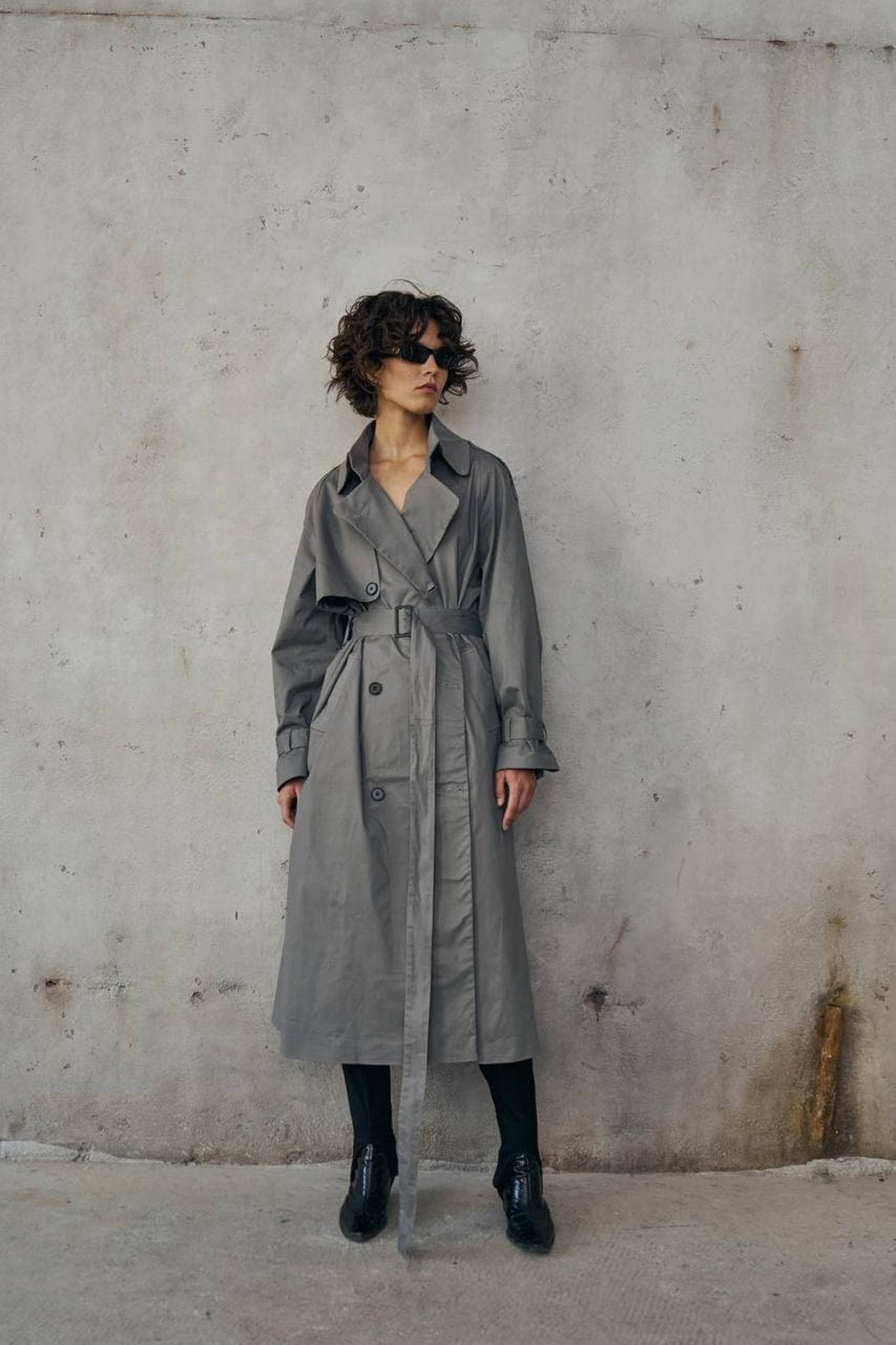 Grey Trench Dark Grey Trench Women Long Women Trench Coat - Etsy