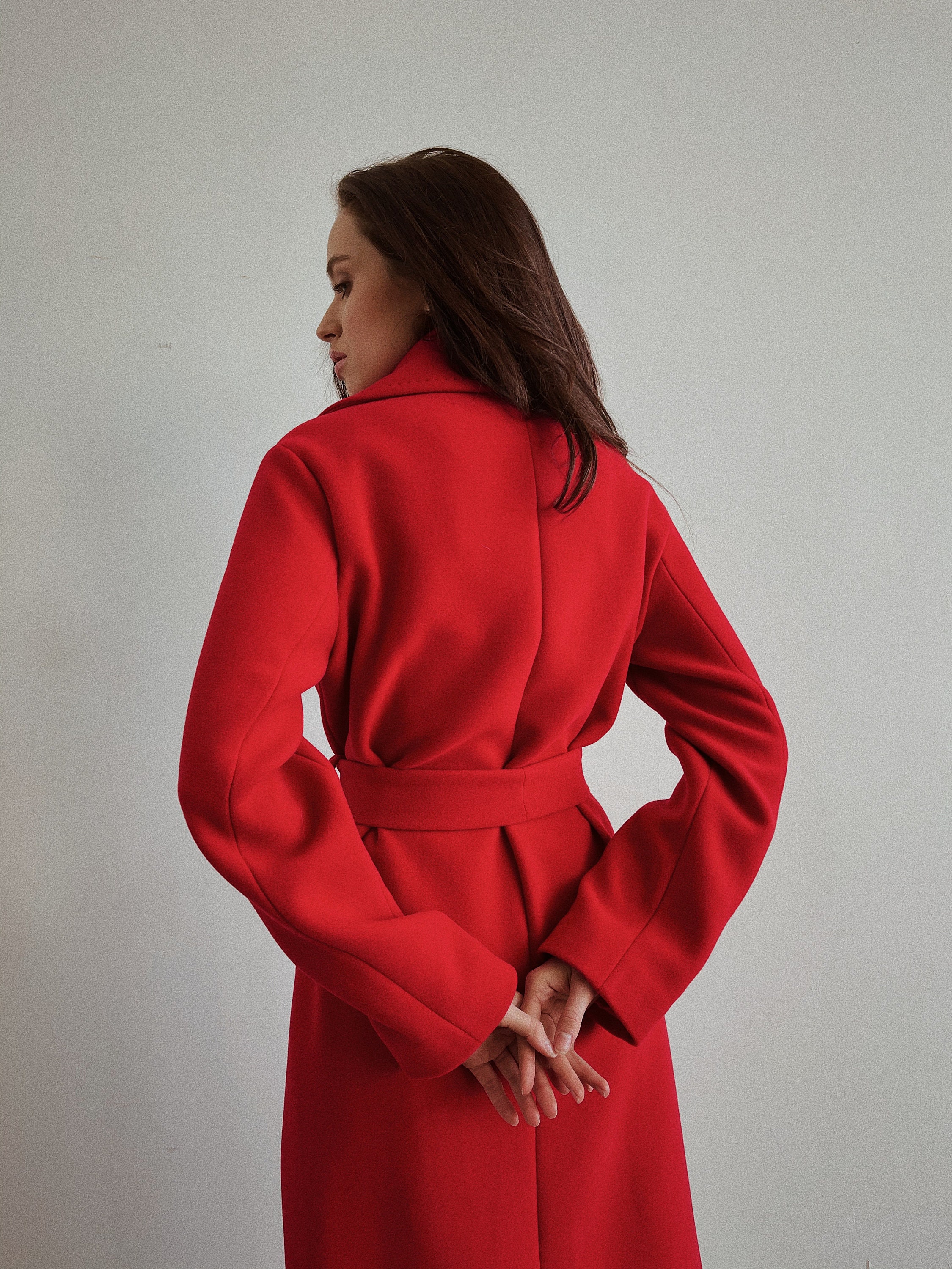 Red Coat Red Wool Coat Women Wool Coat Long Red Coat Long | Etsy