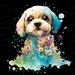 Watercolor Puppy Clipart- Cute Dog With Flowers, Puppy Flowers, Dog ...