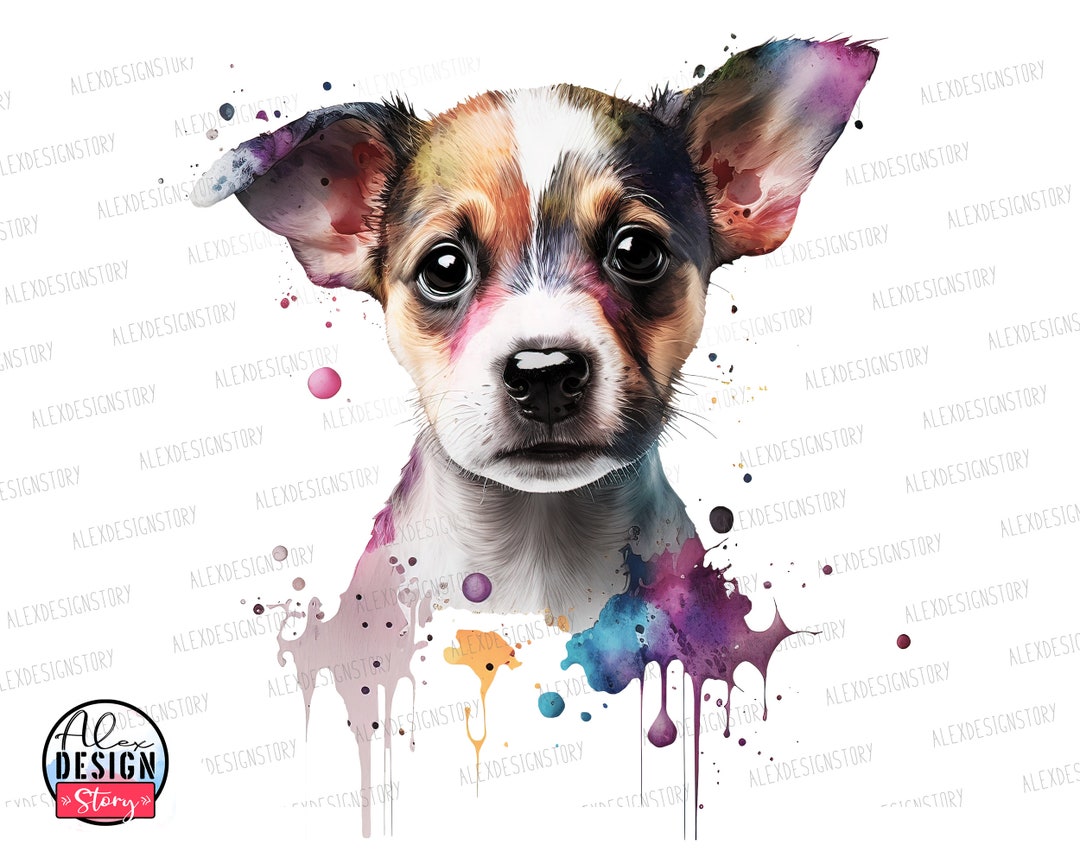 Watercolor Puppy PNG - Cute Puppy Clipart, Cute Dog Nursery Decor, Dog ...