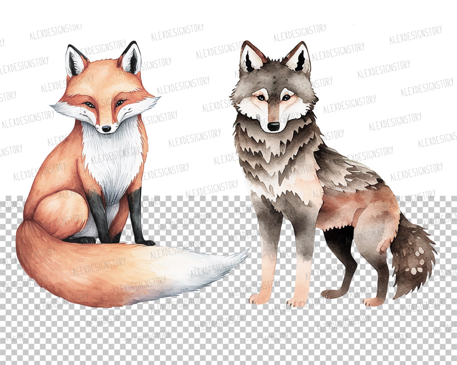 Watercolor Woodland Animals Clipart - Cute Teddy Bear PNG, Forest Fox ...