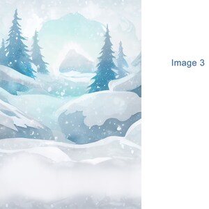 Winter Watercolor Backgrounds - Snowy Landscape Clipart, Card ...