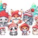 Cute Christmas Animals PNG - Watercolor Christmas Clipart, Cartoon ...
