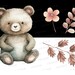 Watercolor Woodland Animals Clipart - Cute Teddy Bear PNG, Forest Fox ...