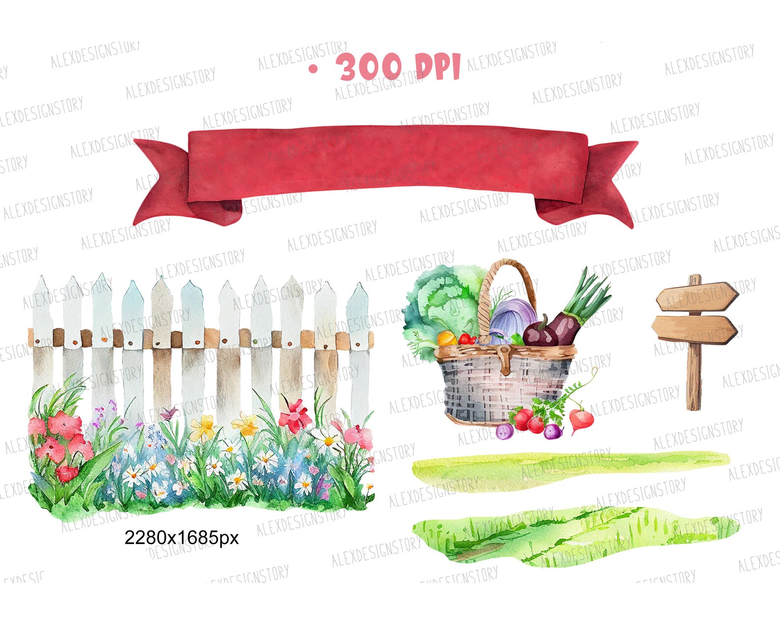 Watercolor Farm Clipart - Farmhouse, Cute Farm Clip Art, Nursery Farm ...
