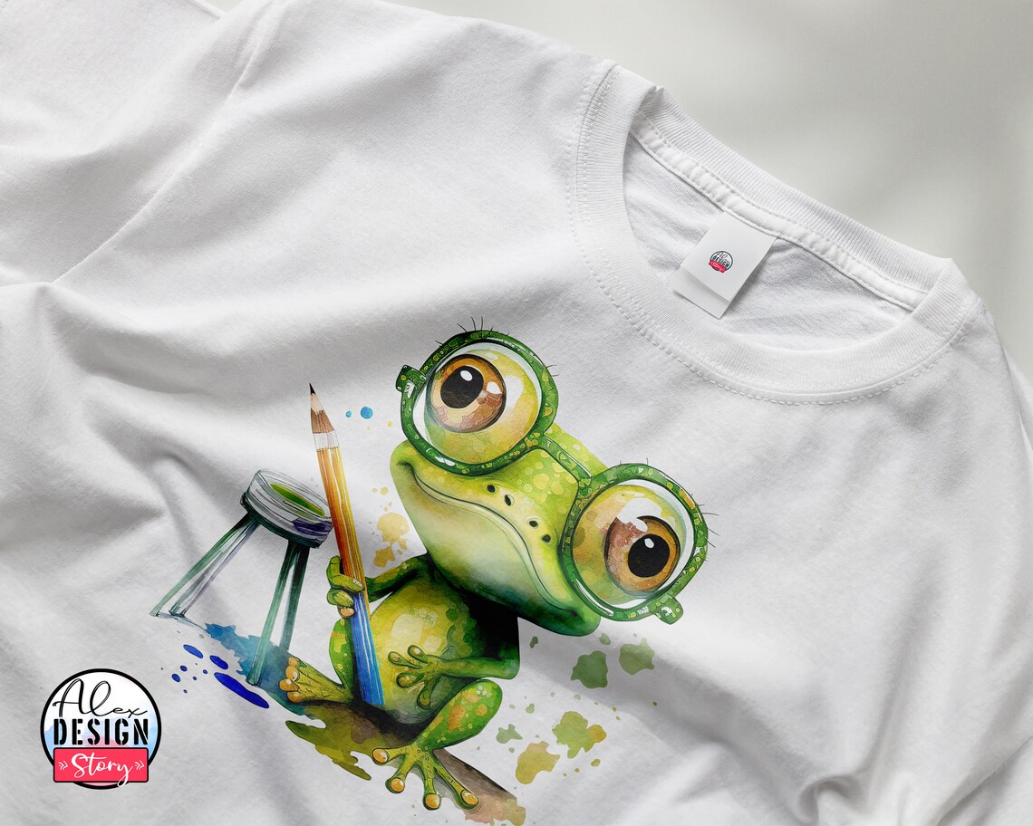 Frog Watercolor Clipart - Frog Baby Shower, Amphibian Art, Cute Frog ...