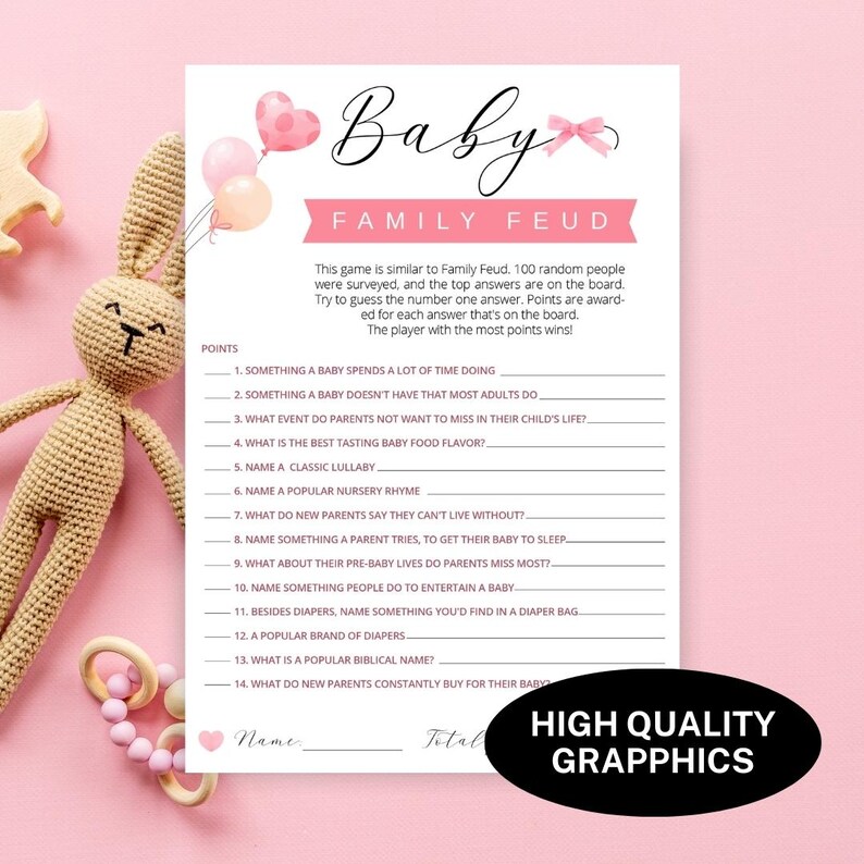 Baby Shower Game Family Feud | Baby Shower Games Printable | Family ...