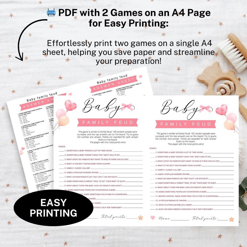 Baby Shower Game Family Feud | Baby Shower Games Printable | Family ...