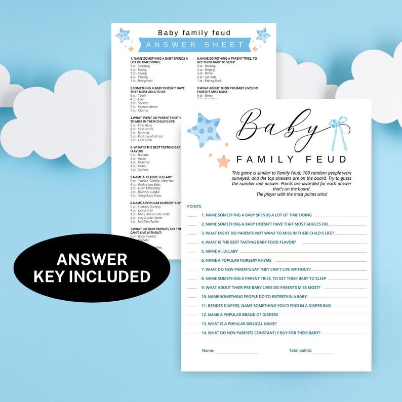 Baby Shower Game Family Feud | Baby Shower Games Printable | Family ...