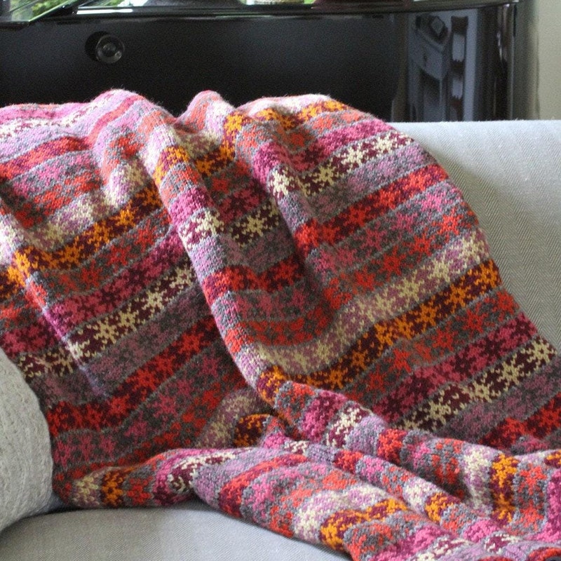 Hand Knit Throw - Etsy