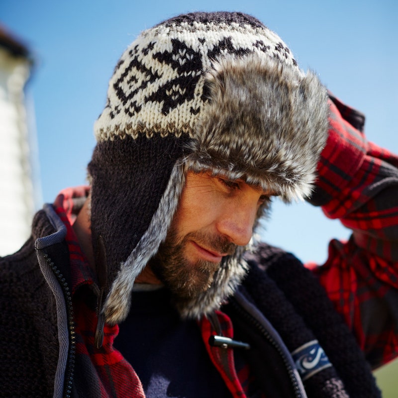 Trapper Beanie Black - Etsy